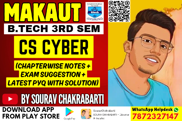 Makaut 3rd Semester CSE CYBER SECURITY Study Materials with PYQ🔥 Makaut 3rd Semester CSE CYBER SECURITY Study Materials with PYQ🔥